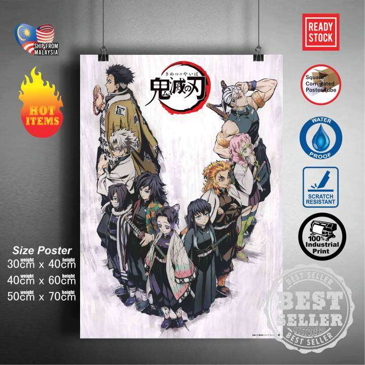 【READY STOCK】Demon Slayer Kimetsu no Yaiba Poster Anime Poster Wall ...