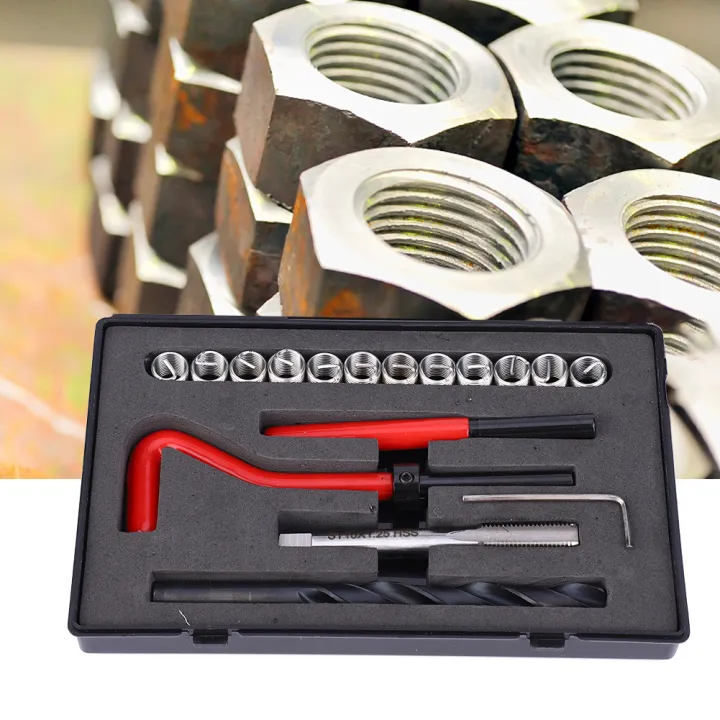 17 Pcs Thread Repair Kit M10x1.25 Stainless Steel Rethreading Tap Set ...