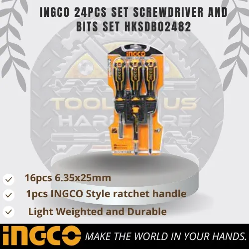 INGCO 24PCS SET Screwdriver and Bits Set HKSDB02482 | Lazada PH