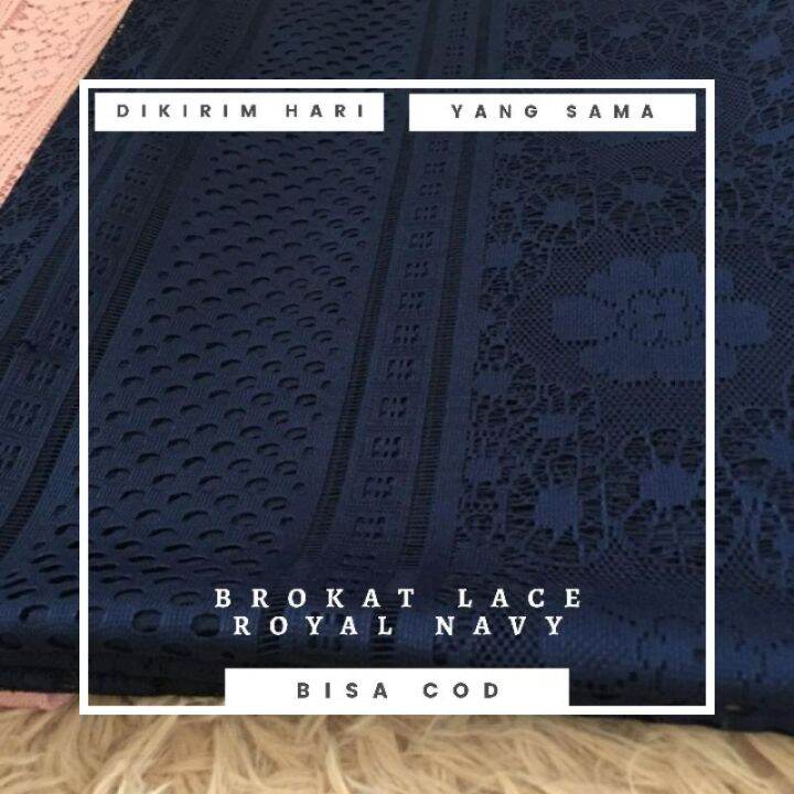 Kain Brokat Lace Vintage Royal Biru Navy Biru Dongker Lazada Indonesia
