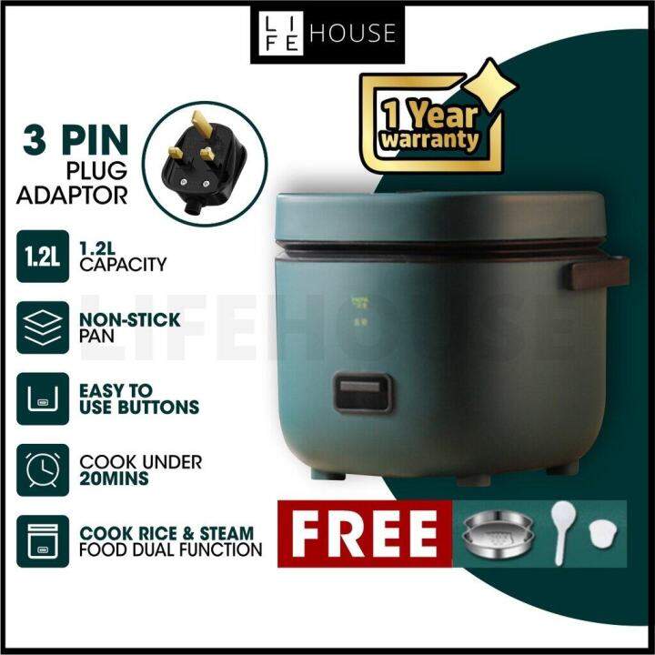 [3 Pin Plug] 1.2L Mini Rice Cooker Rice Cook Rice Cooker Small Cooking ...