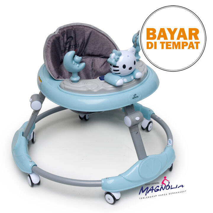 Baby Walker Wolker Spacebaby Roda Dorongan Bayi Belajar Jalan Anak ...