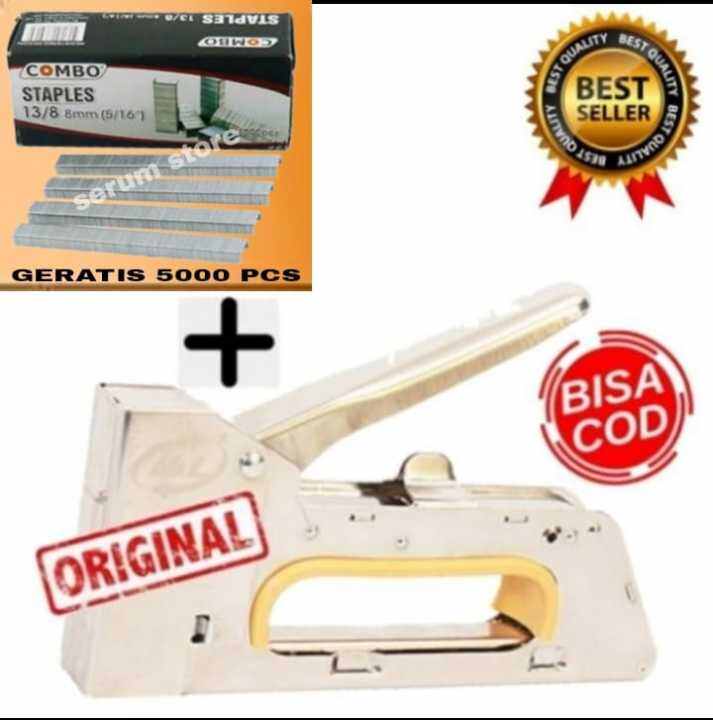 Staples TEMBAK Guntaker Jok Kulit Motor,sepanduk + ISI Steples isi 5000 ...