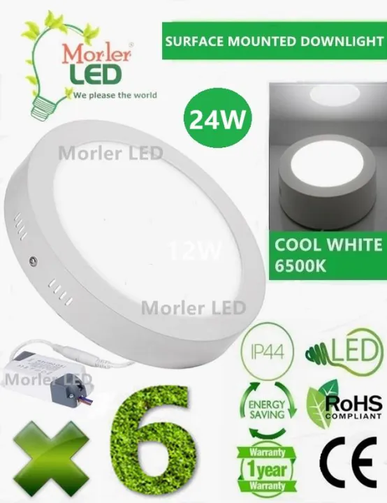 24W 11 inch LED Round / Square Surface Mounted Panel Light Downlight ...