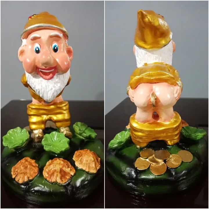 LUCKY POOPING DWARF / COIN POOPING DWARF / GOLD 8.5 INCHES | Lazada PH