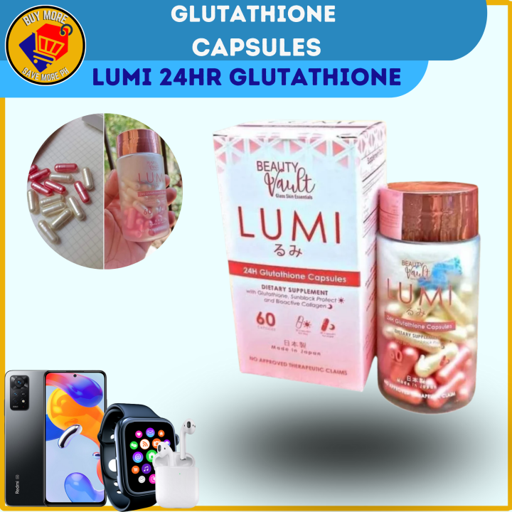 ORIGINAL LUMI 24H GLUTATHIONE CAPSULES BY BEAUTY VAULT (60 CAPSULES) GLUTATHIONE CAPSUL WITH ...