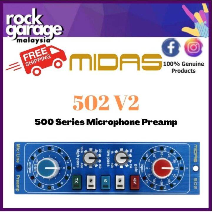 Midas 502 V2 500 Series Microphone Preamp ( 502-V2 / 502V2 ) | Lazada