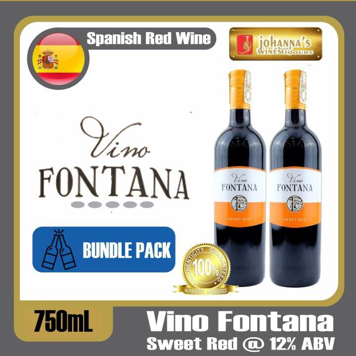 Vino Fontana Sweet Red Spanish Wine 750ml (Bundle Pack) | Lazada PH