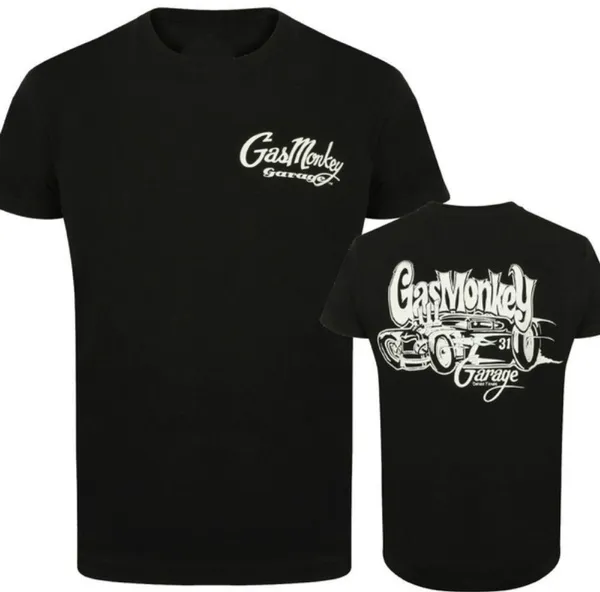 Official Gas Monkey Garage Essentials Mens White Car 31 T-shirt Hot Rod ...