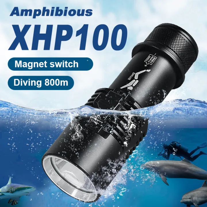 ใหม่ล่าสุด XHP100ดำน้ำไฟฉาย18650 26650 XHP90มืออาชีพใต้น้ำไฟฉายแบบชาร์จ ...