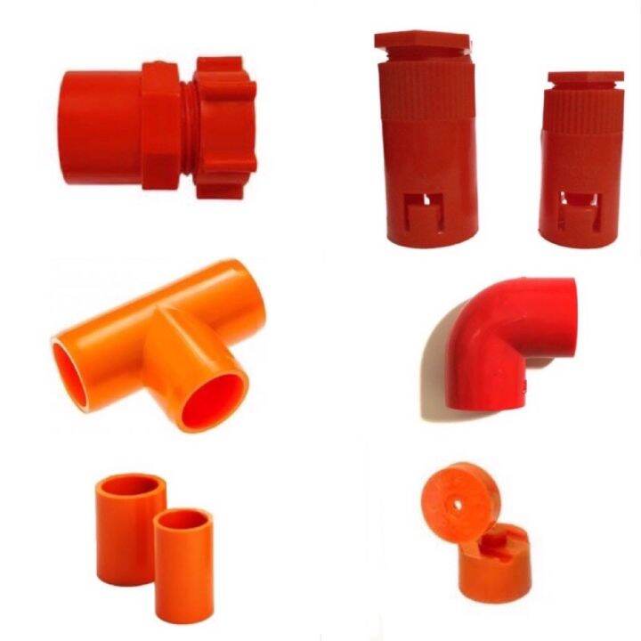 PVC Orange Electrical Fittings 1/2-3/4-1inch Coupling/ Tee/ Elbow/ Male ...