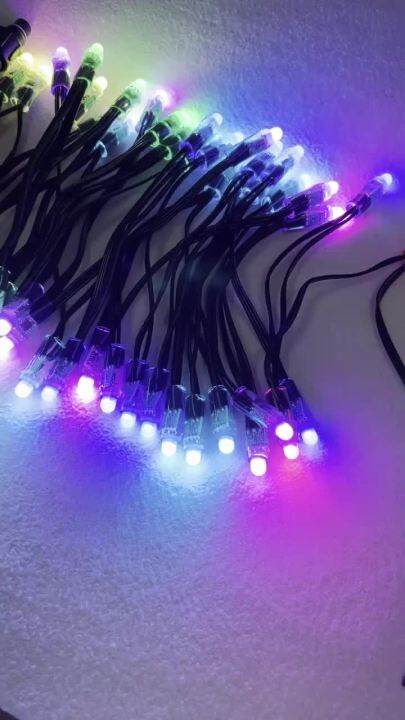 50 pcsset bullet type 15cm(6 inches) spacing DC5V addressable 12mm WS2811 RGB led smart pixel ...