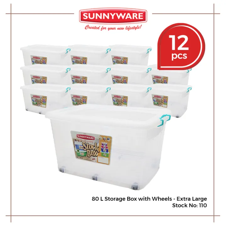 12pcs (1 dozen) set Storage Box - 80 Liters / Stock Box 80L Storage Box ...
