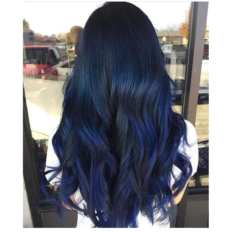 Dark Midnight Blue Hair