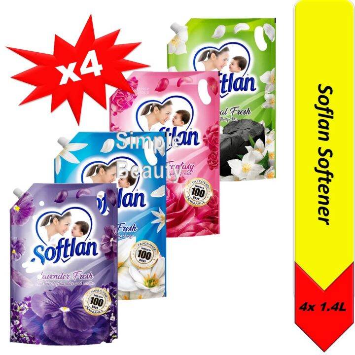 Softlan Softener Refill, 1.4L[Bundle of 4] | Lazada Singapore