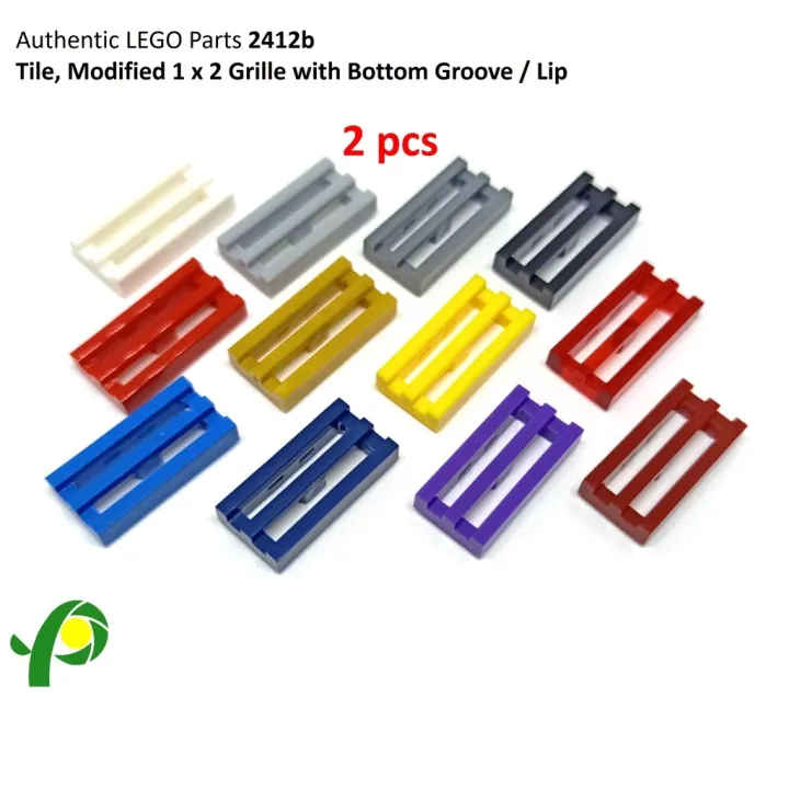 CC toy mall LEGO Parts 2412b Tile Modified 1x2 Grille Bottom Groove Lip ...