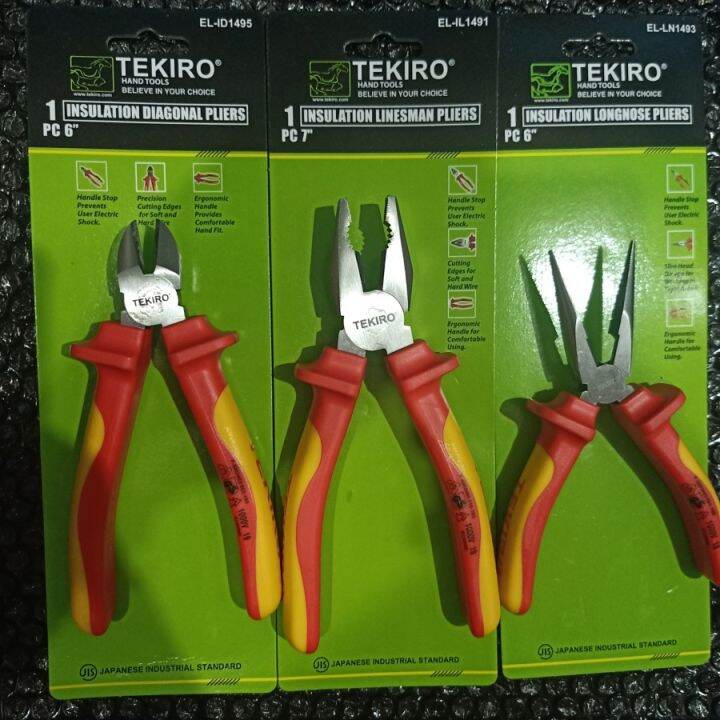 Tang Listrik Tekiro 3 Pc - Tang Potong 6" Lancip 6" Kombinasi 7"Tekiro ...