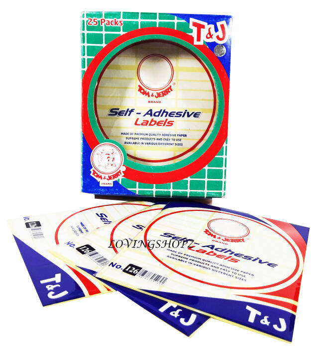 Label Tom & Jerry No.126 Warna Putih, Sticker/Stiker/Tempelan Label Tom ...