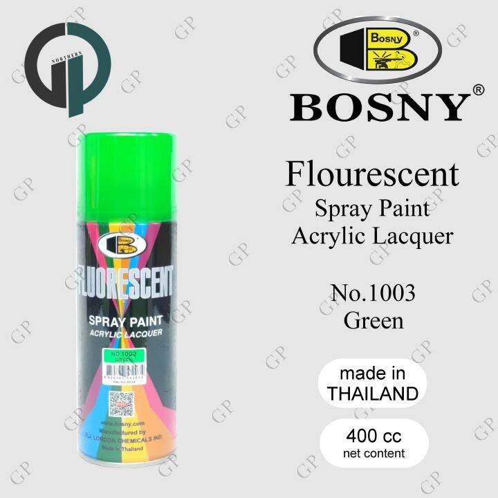 Bosny Spray Paint #1003 Fluorescent GREEN 400ml Made In Thailand ...