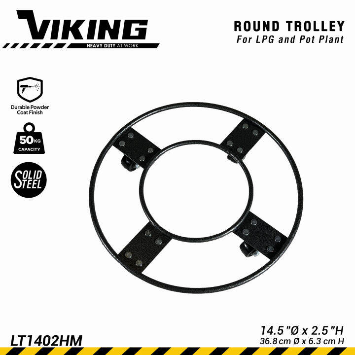Round Trolley for LPG/Pot Plant/ 5 Gallon Water Bottle Solid Steel 14.5 ...