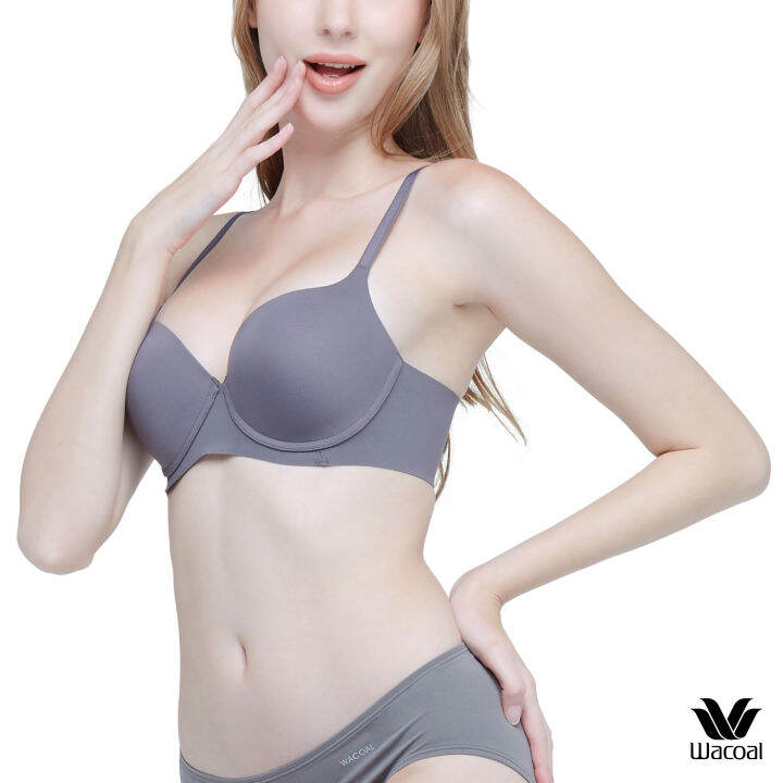 Wacoal Push Up Bra เสื้อชั้นในมีโครง รูปแบบดันทรง 3/4 Cup เสริมฟองน้ำ 30 มม. - WB5P79 (สีเทา/DG ...