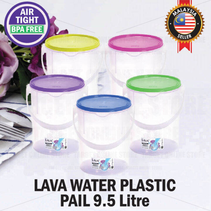 LAVA Water Plastic Pail Container Bucket BPA FREE AIRTIGHT 9.5L /Baldi ...