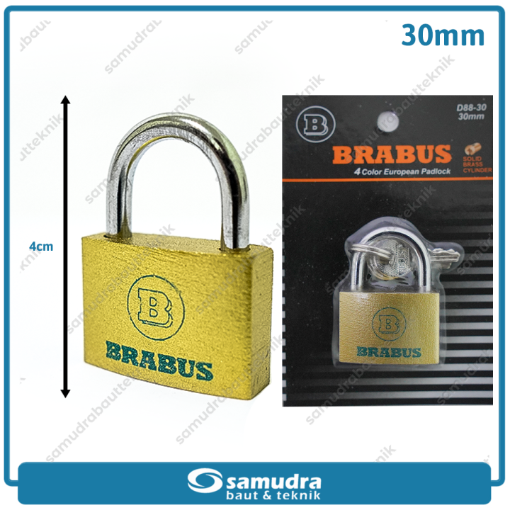 Gembok Kuning 30 mm BRABUS Pendek Kunci Pagar Besi Short Padlock Murah ...