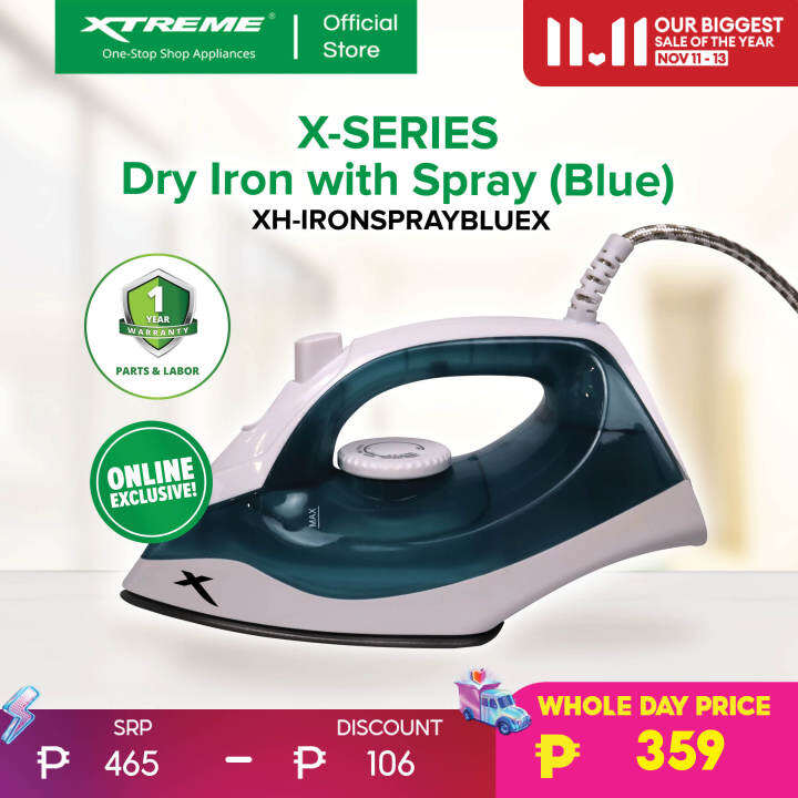 X-SERIES Dry Iron with Spray Non-stick Ceramic Soleplate Overheat ...