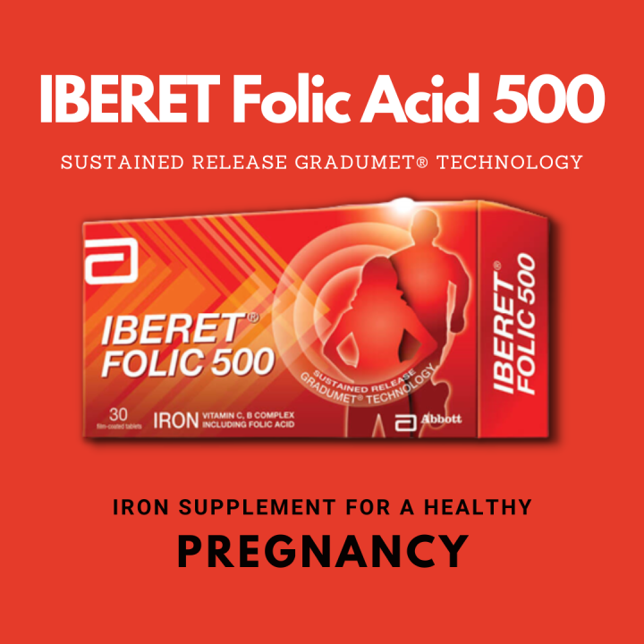 ABBOTT Iberet Folic 500 30's (Iron Supplement) | Lazada