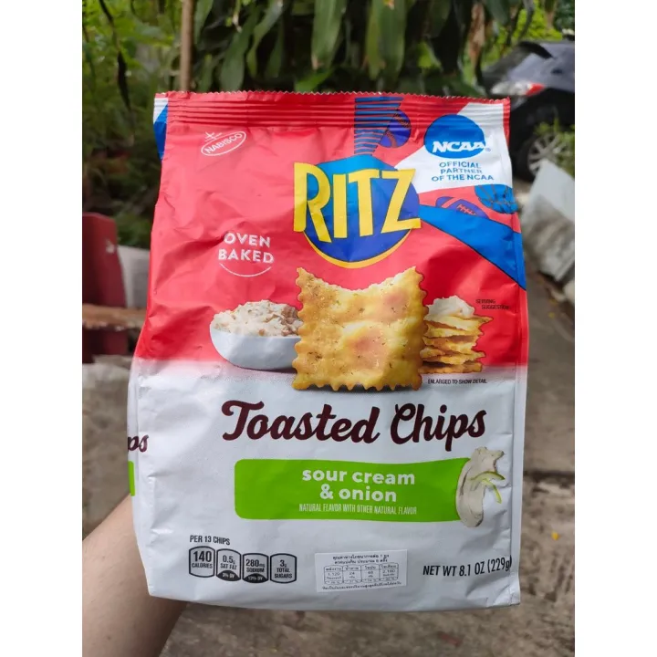 Premium snack Enjoy eating Ritz Toasted Chips Sour Cream & Onion 229 ...