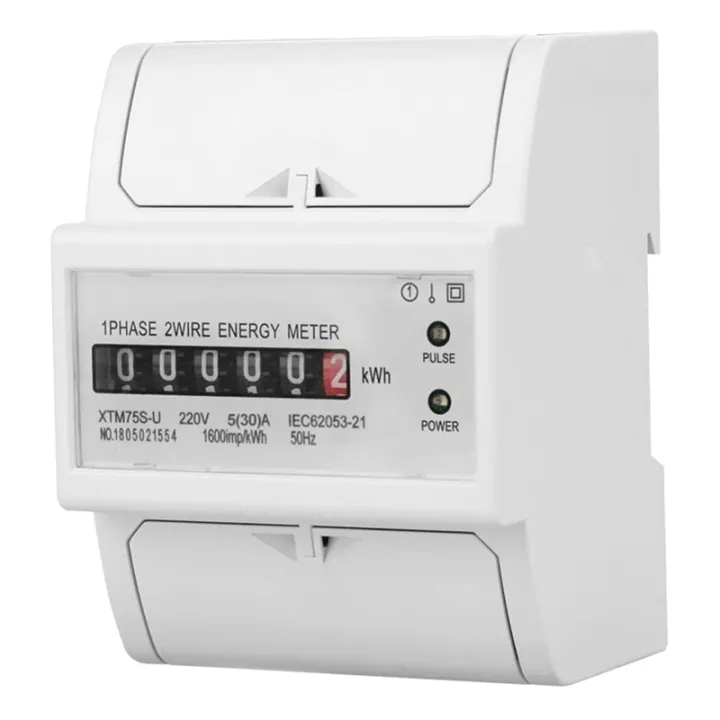 220V DIN-Rail Electric Meter, Digital 1 Phase Electric Meter 2 Wire 4P ...