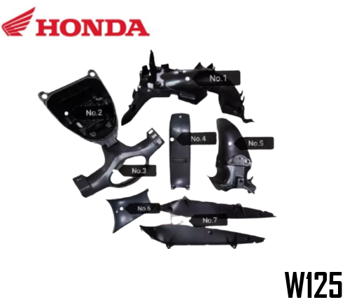 HONDA WAVE125 COMPLETE INNER SET COVER (7 PCS) HITAM SEBAM COVER INNER ...