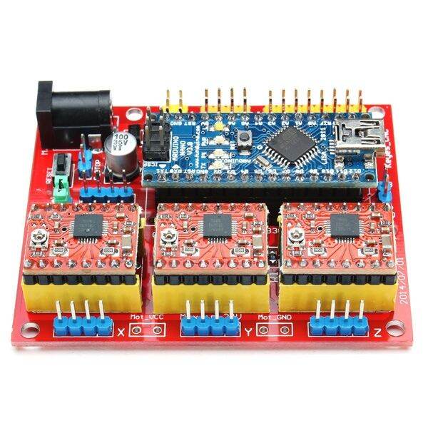 CNC Shield V4 Engraving Machine Board + A4988 Stepper Motor Driver 3 ชิ้น พร้อม Arduino Nano ...