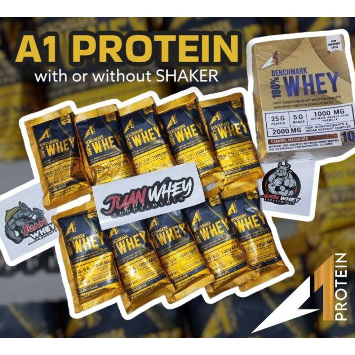 A1 PROTEIN BENCHMARK 100% WHEY PROTEIN with or without SHAKER | Lazada PH