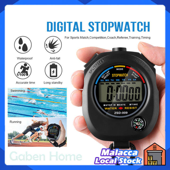 Professional Digital Counter Watch LCD Chronograph Sports Stopwatch ...