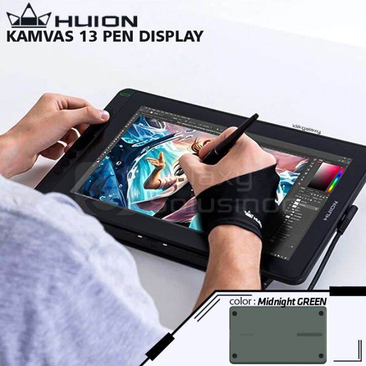 Huion KAMVAS 13 Pen Display Drawing Tablet - Midnight Green | Lazada ...