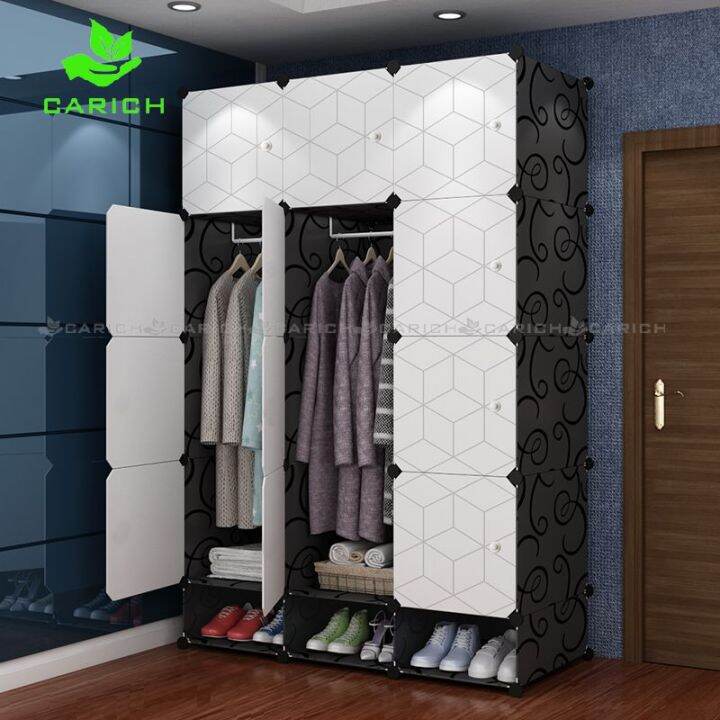 Geometry Clothes Cabinet Wardrobe Screwless Stackable Multipurpose ...