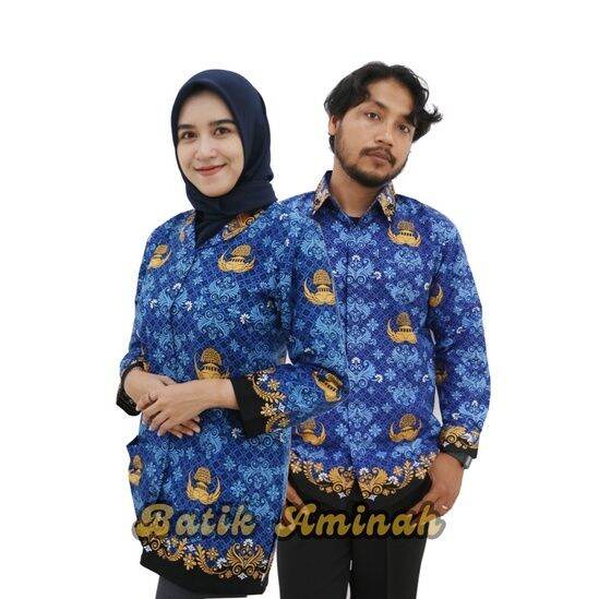 Seragam Korpri terbaru 2022 kerah hitam full furing | Lazada Indonesia