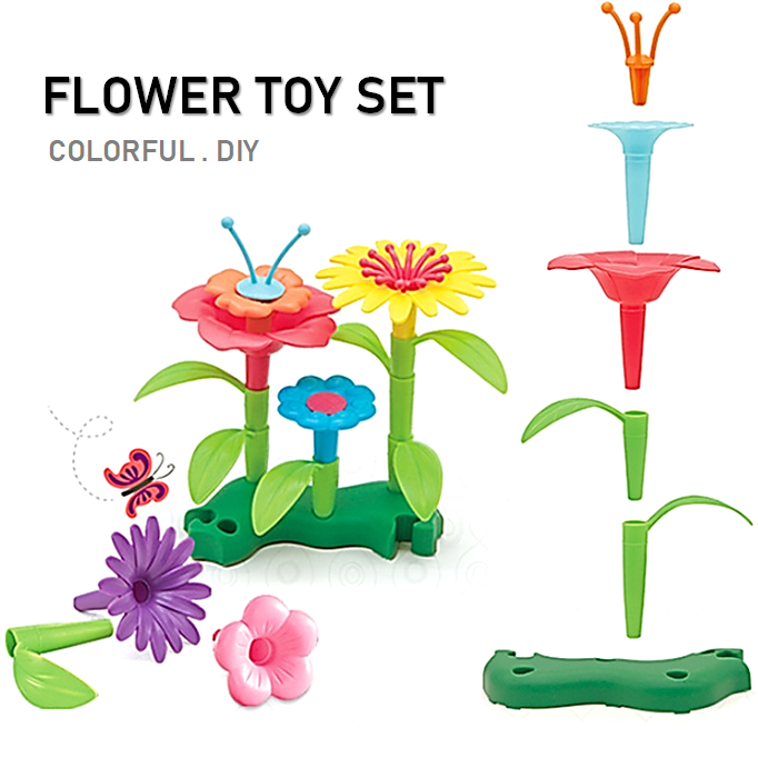 Puzzle Patchwork DIY Stacking Flower Arrangement Bricks Building Blocks ...