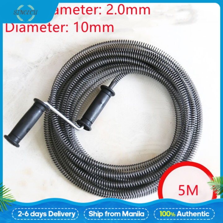 5m Sewer Dredging Spring Electric Drill Drain Cleaner Machine Extension ...
