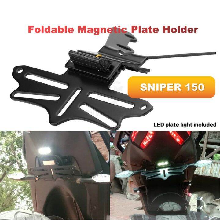 Motorcycle Sniper 150 Magnetic Plate Frame Foldable with LED Light mono ...