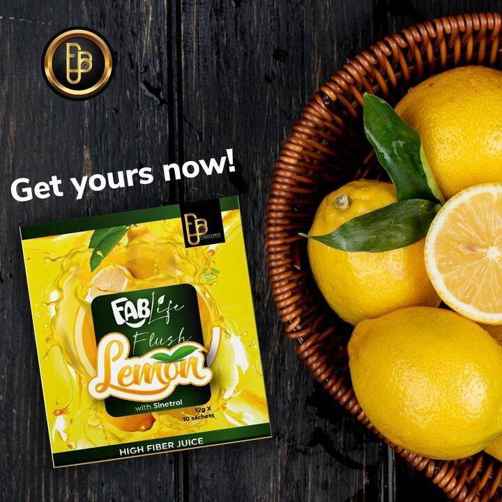 Fablife Flush Lemon (12 x 10 Sachets ) with Sinetrol HIgh Fiber Juice Detox Cleansing | Lazada PH