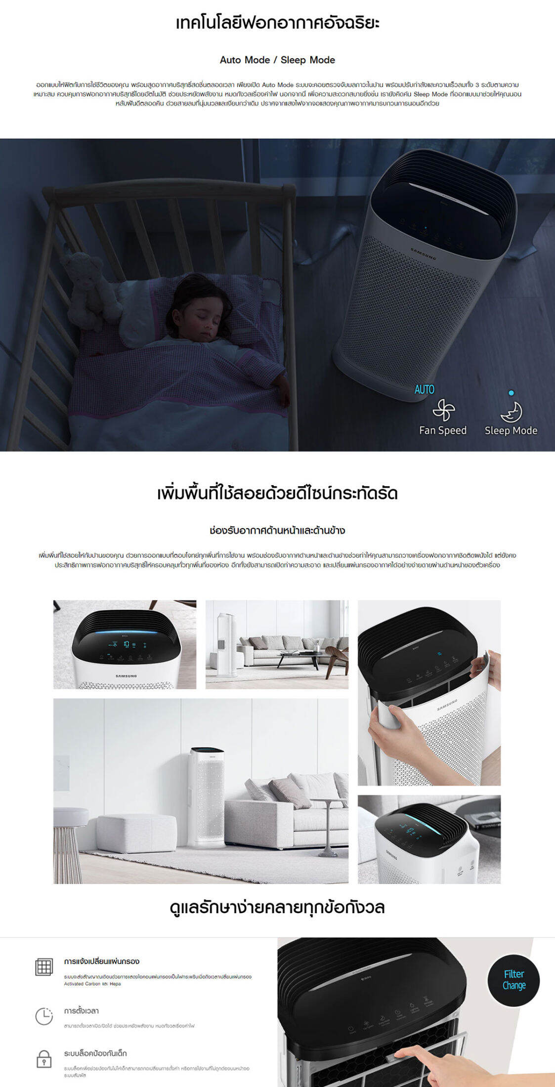 [เซ็ตสุดคุ้ม] SAMSUNG เครื่องฟอกอากาศ BLUE SKY AX7500K รุ่น AX90R7080WD ...