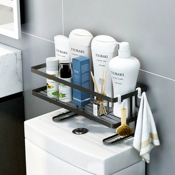 Wall Mounted Punch-Free Bathroom Amenities and Toiletries Organizer ...