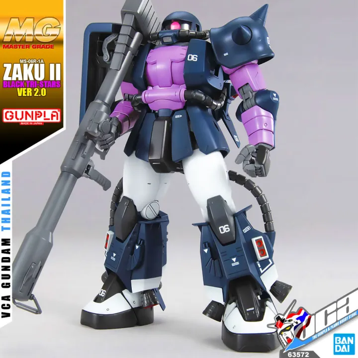 ⭐️ BANDAI GUNPLA MASTER GRADE MG 1/100 MS-06R-1A ZAKU II BLACK TRINITY TRI STARS TRISTARS TRI ...