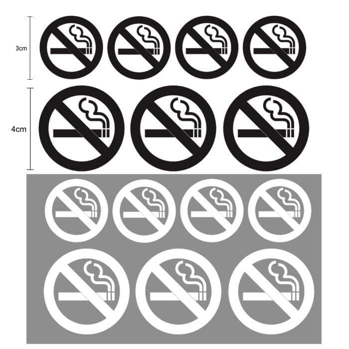 Stiker No Smoking 7 pcs Kaca Dashboard Mobil Cutting Sticker 3 - 4cm ...