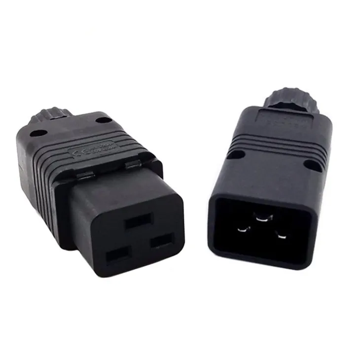 1 Pair IEC Assemble Plug + Socket With Two Locking Screws, IEC60320 C19 ...