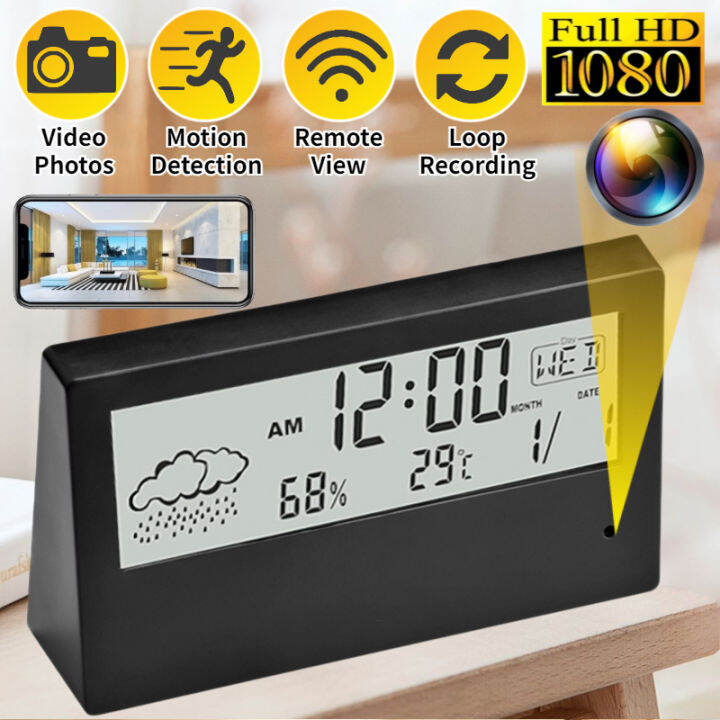 1080P Full HD Mini Camera WiFi Alarm Clock Camera Home Safety ...