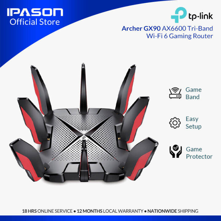 Tp-link archer GX90 AX6600 tri-band wifi6 MU-MIMO gaming router | Lazada PH