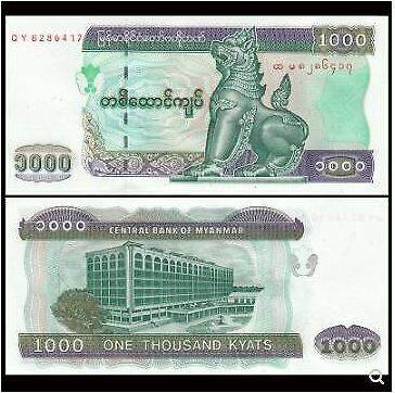 [Loh Banknote] Myanmar 1000 Kyat (UNC) 全新 缅甸 1000元纸币 AE 72415359 | Lazada